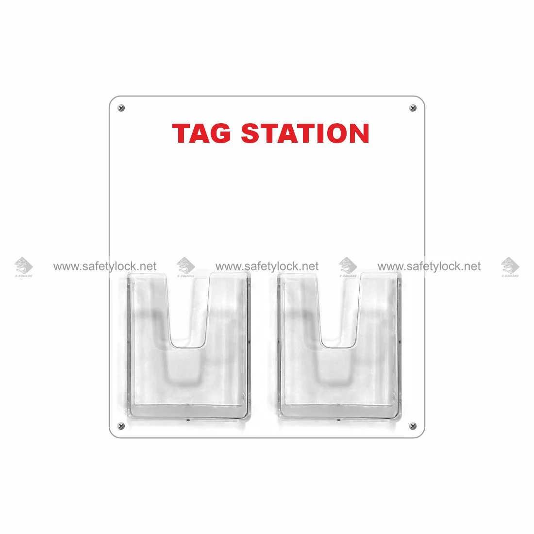 Lockout Safety Tags Station with 2 Pockets | E-Square