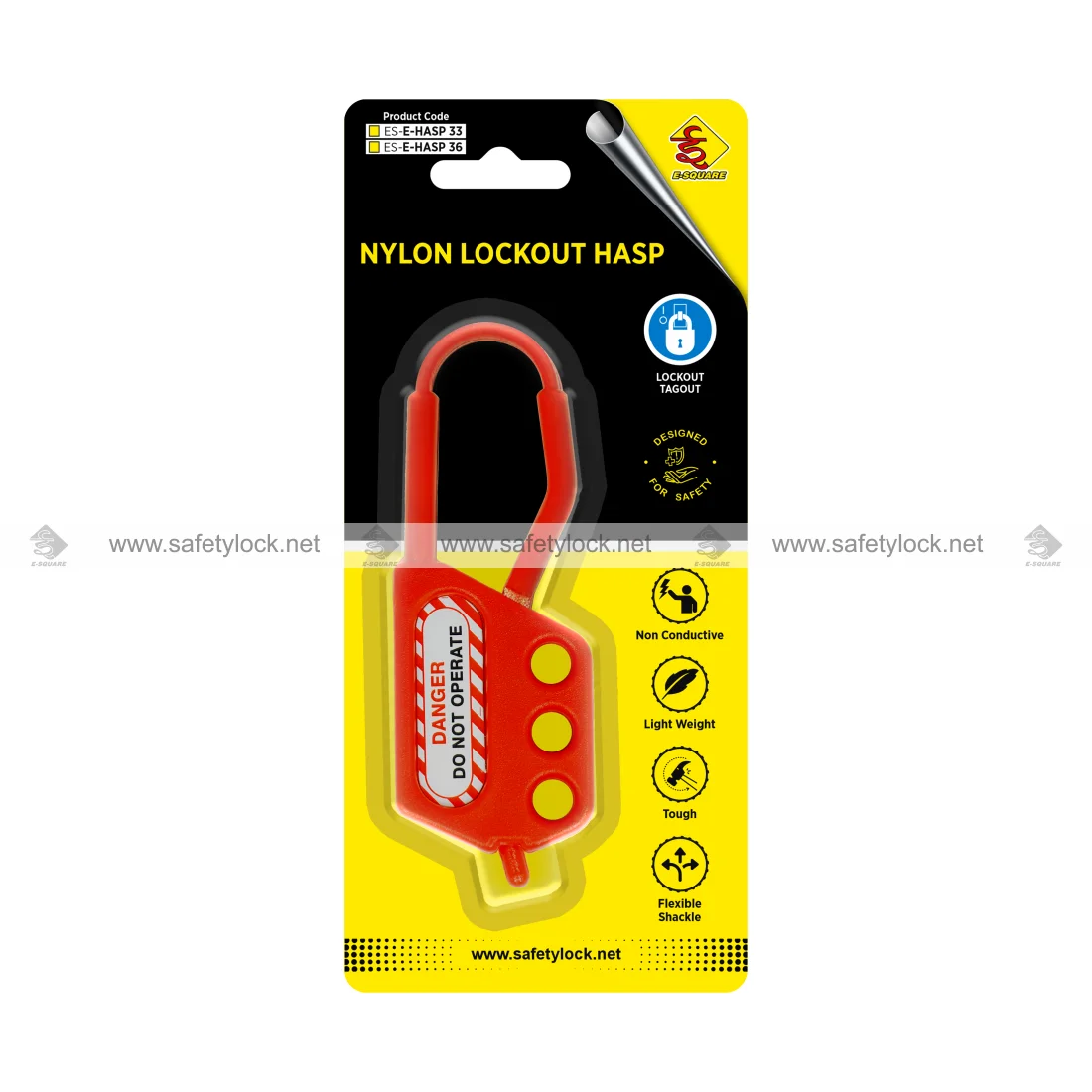 Nylon Lockout Hasp 6mm Shackle Thickness in Blister Packaging